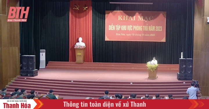 Khai mạc diễn tập khu vực phòng thủ thị xã Bỉm Sơn năm 2023