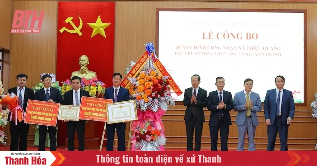 Xã Thiệu Quang đạt chuẩn nông thôn mới nâng cao